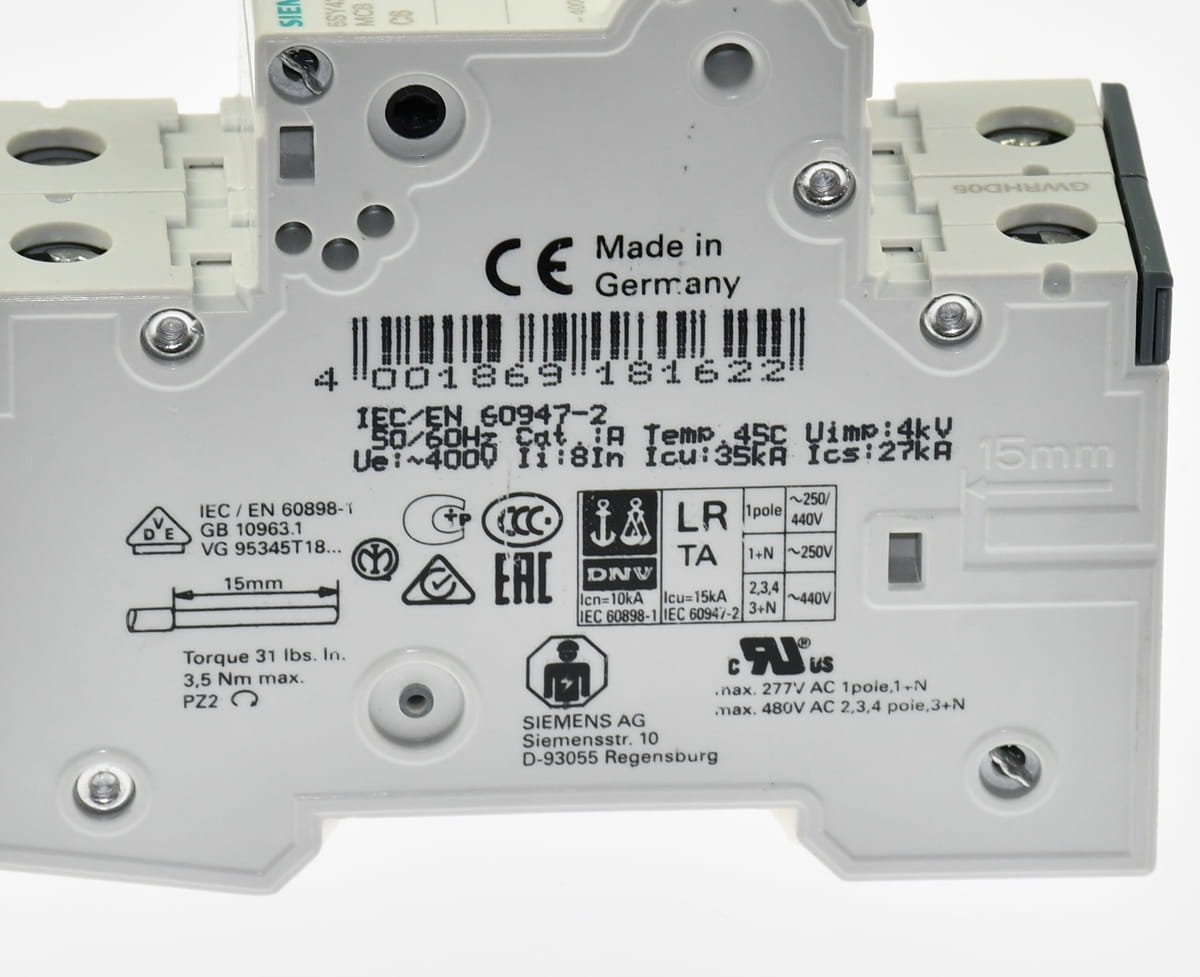 5SY4206-7 MCB C6 SIEMENS Wyłącznik nadprądowy 2P Sklep Firmy Proton